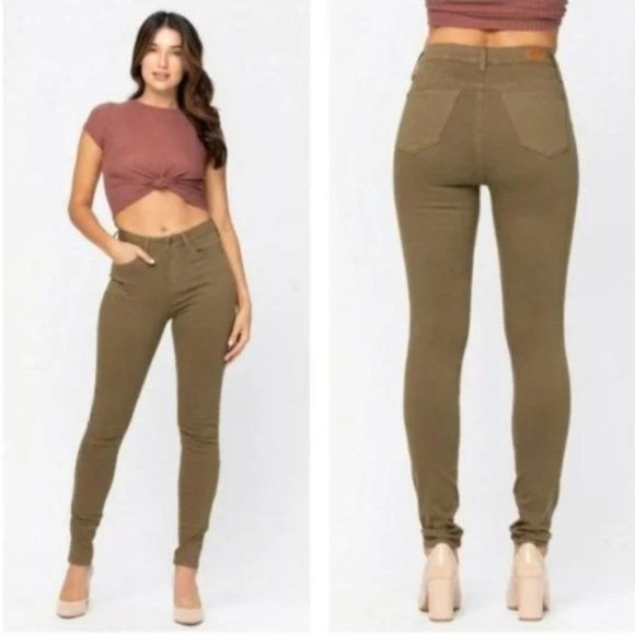 Judy Blue | Jeans | Judy Blue Olive Green High Waist Skinny Fit Jeans ...